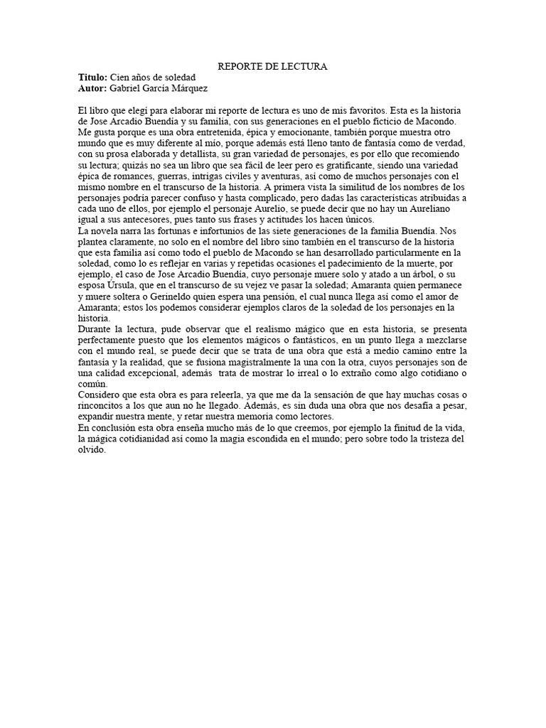 Reporte de Lectura 1 | PDF | Ficción general