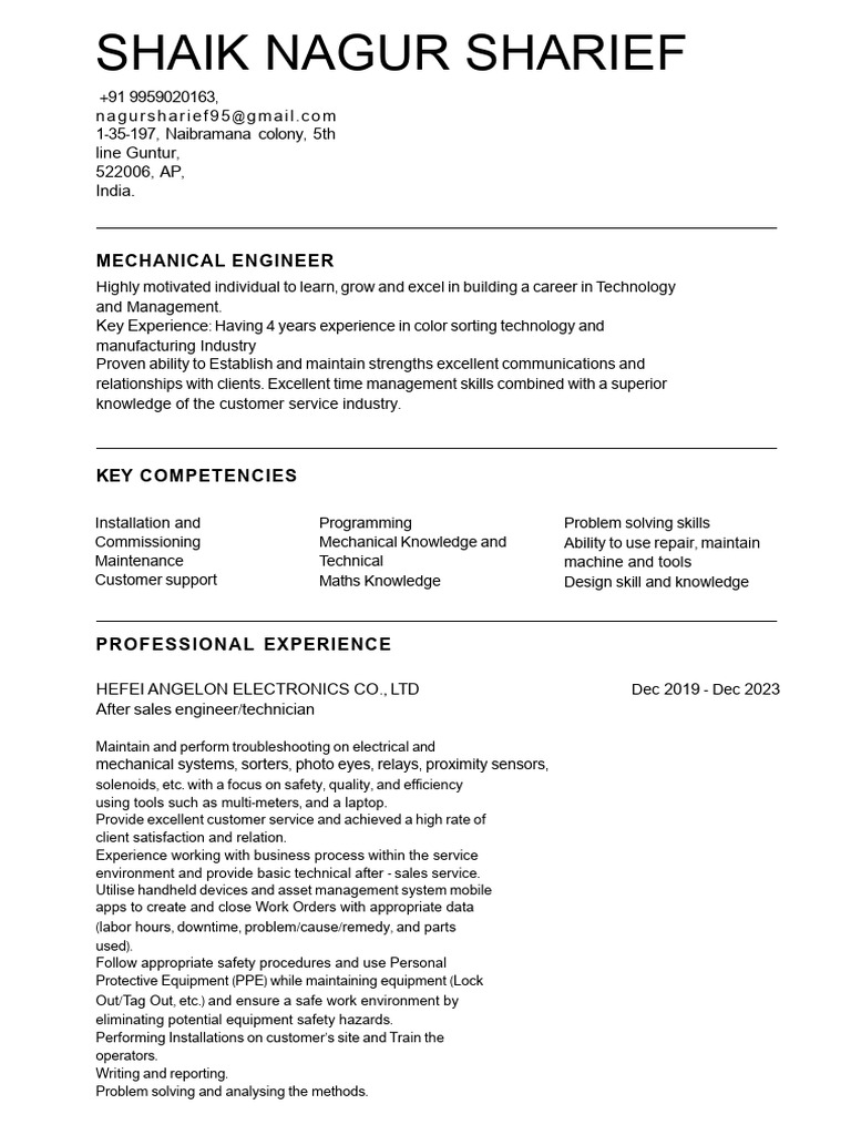 Shaik Nagur Sharief Mech Res | PDF | Reliability Engineering | Business