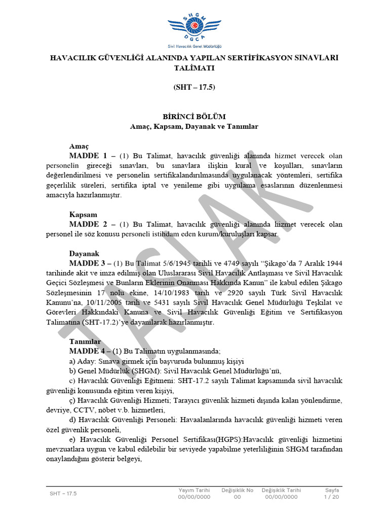 SHT-17.5 Taslak | PDF