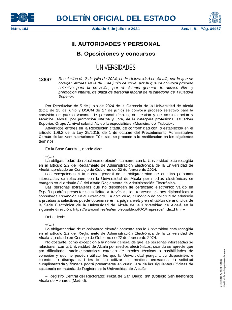 BOE-A-2024-13867 | Descargar gratis PDF | Gestión de recursos humanos | Derecho laboral