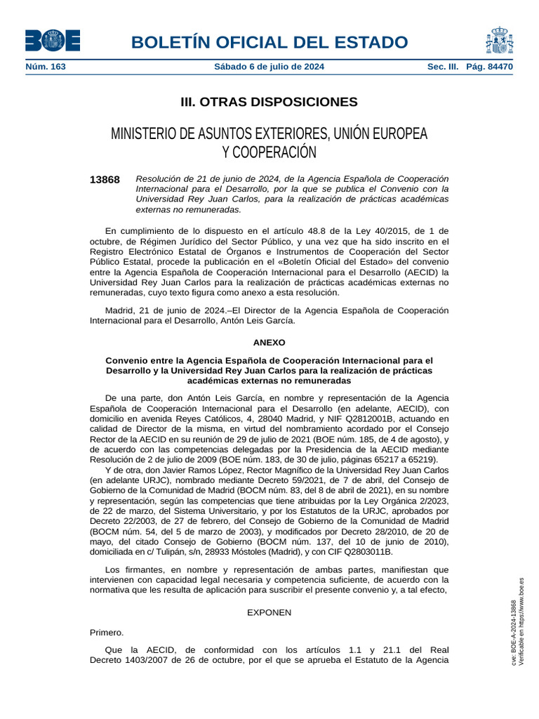 Boe A 2024 13868 | PDF | Gobierno