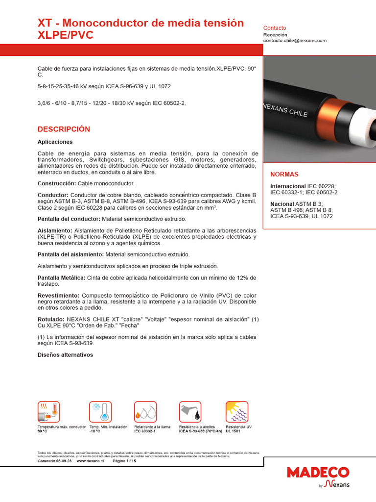 Cable Monoconductor Media Tensión XLPE | PDF | Aislador (Electricidad ...