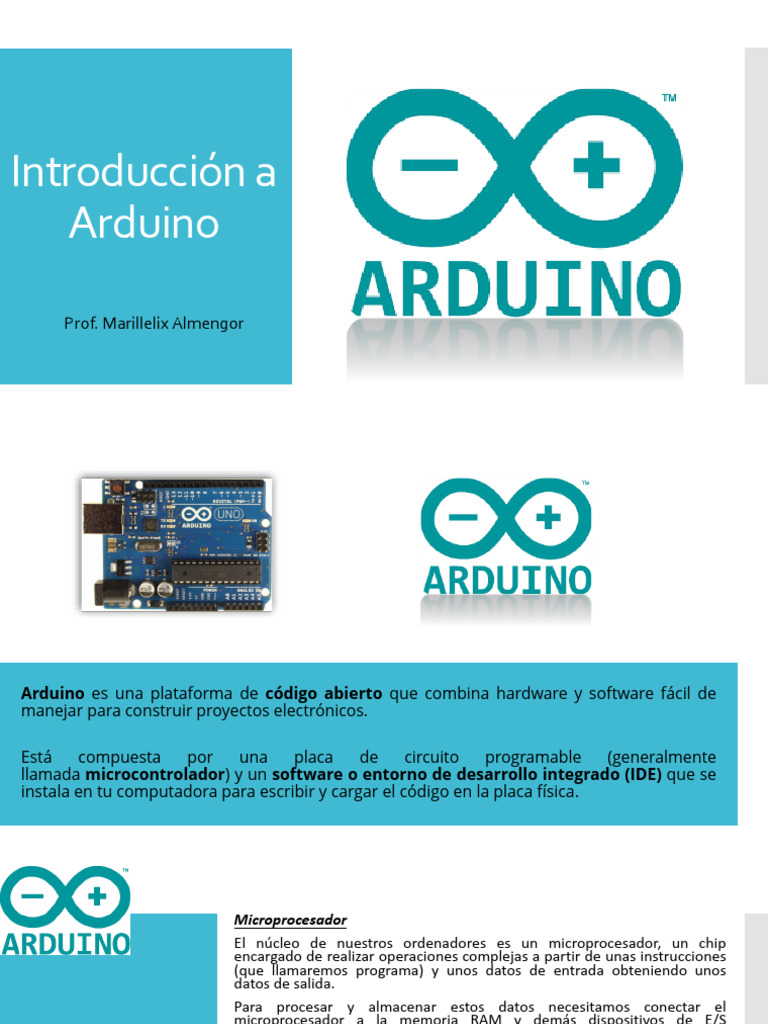 Introducción A Arduino Pdf Arduino Microcontrolador 