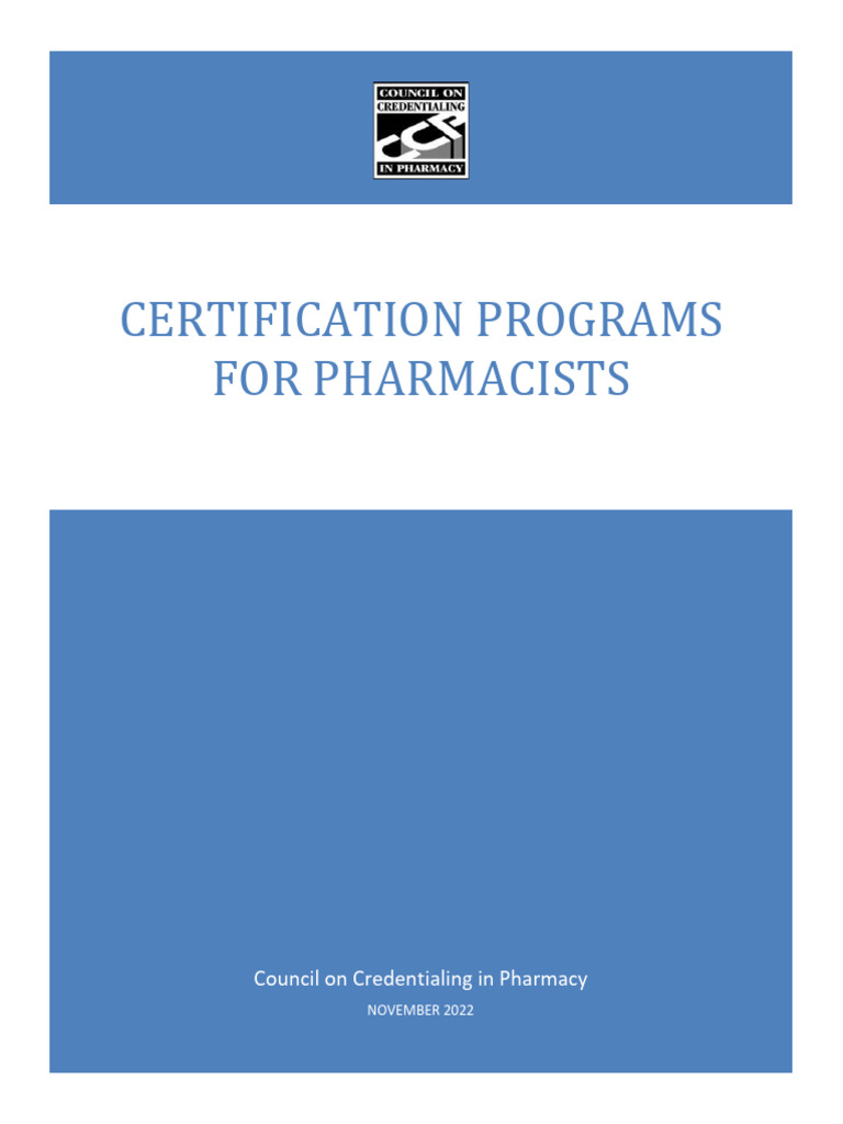 Certification Programs For Pharmacists | PDF | Pharmacy | Pharmacist