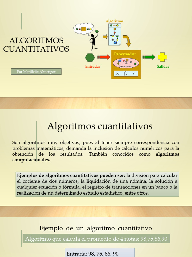 Tema 3 Algoritmos Cuantitativos | PDF | Algoritmos | Variable (informática)