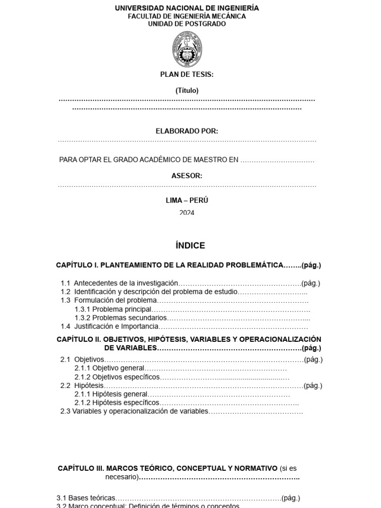 Estructura de Plan de Tesis | PDF | Interacciones de disciplina ... Estructura de Plan de Tesis | PDF | Interacciones de disciplina ...