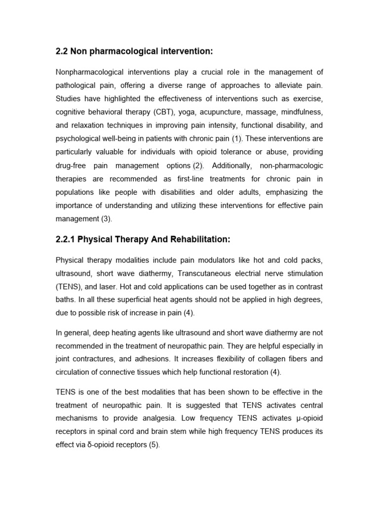 Non Pharmacological Intervention | PDF | Pain | Pain Management