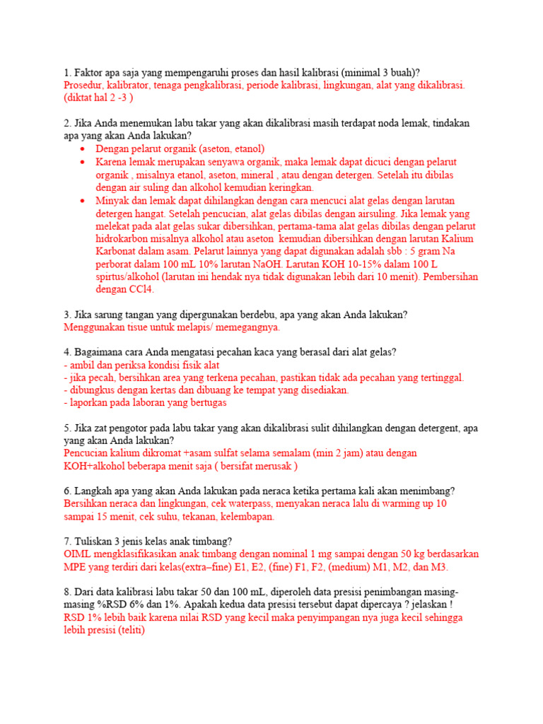 Ujian Tulis Ukom Kalibrasi-1 | PDF