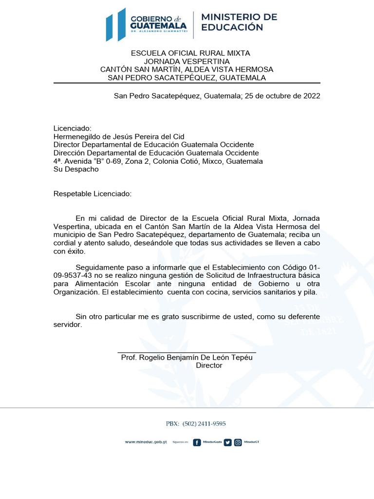 Informe de Escuelas en Vista Hermosa | PDF | Guatemala