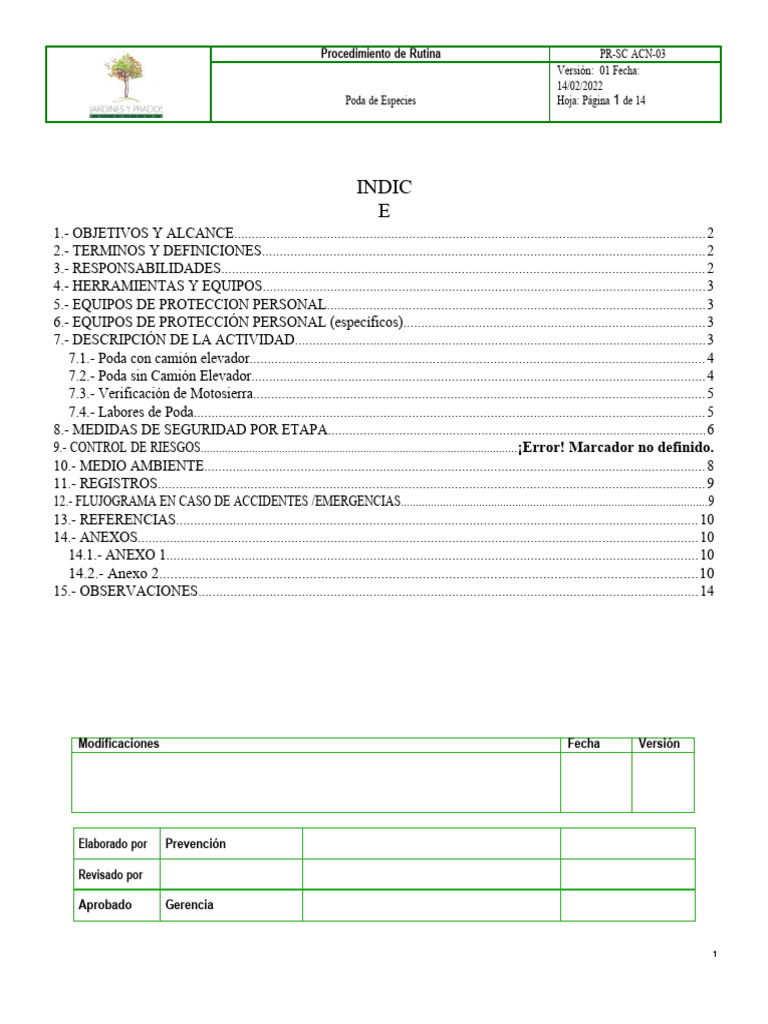 PR-SC ACN-03 Poda de Especies V.2022 | PDF | Arboles | Poda