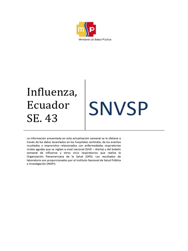 Boletín Influenza SE 43 | PDF | Influenza | Virus de la Influenza A Subtipo H1 N1