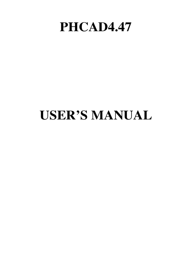 PHCAD Software User Manual | PDF | Parameter (Computer Programming ...
