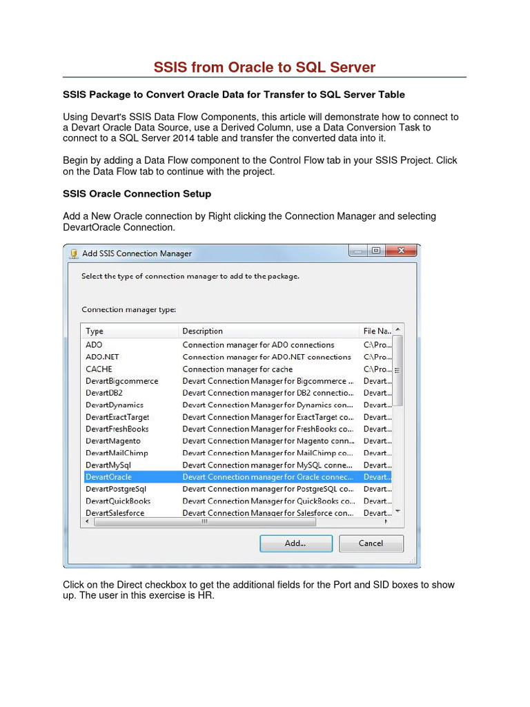 SSIS From Oracle To SQL Server | PDF | Microsoft Sql Server | Sql