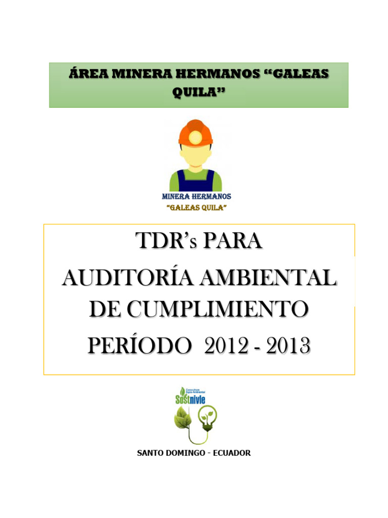 Tdrs Minera Hermanos Galeas Quila Oct.2012-Oct | PDF | Auditoría | Minería