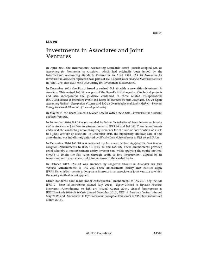 IAS 28 - Investments in Associates and Joint Ventures | PDF ...