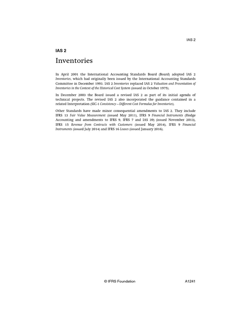 IAS 2 - Inventories | PDF | International Financial Reporting Standards ...