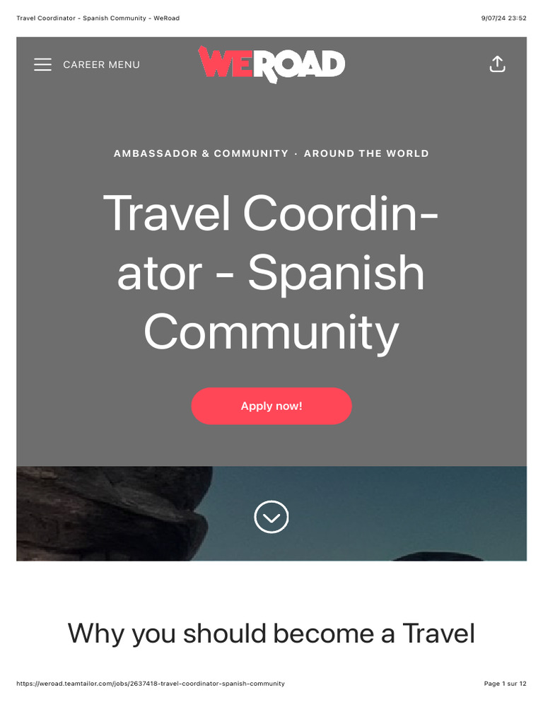 Travel Coordinator Job for Spanish Community | PDF | Career & Growth ...