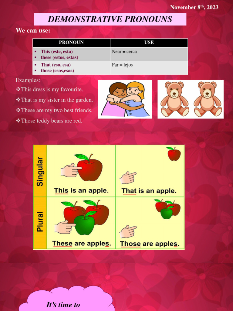 Demonstrative Pronouns - 3° | PDF