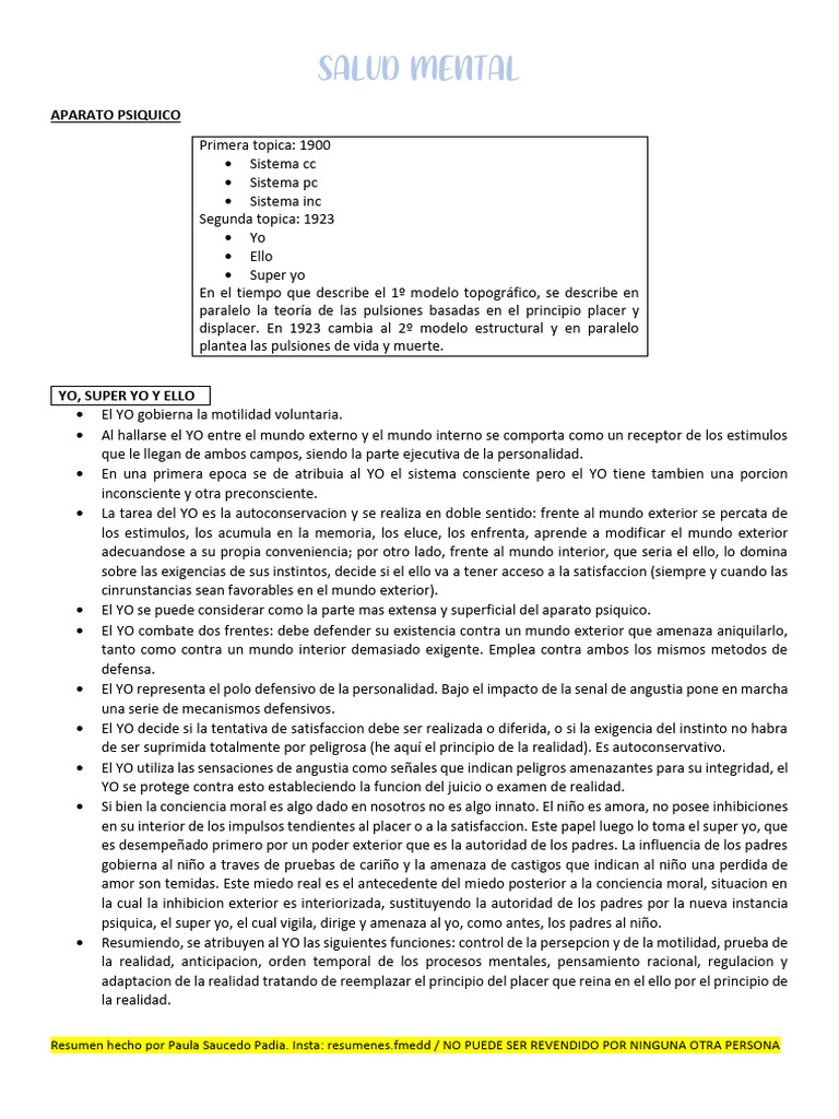 El Yo, Ello y Superyó: Estructura Psíquica | PDF | Memoria | Mente ...