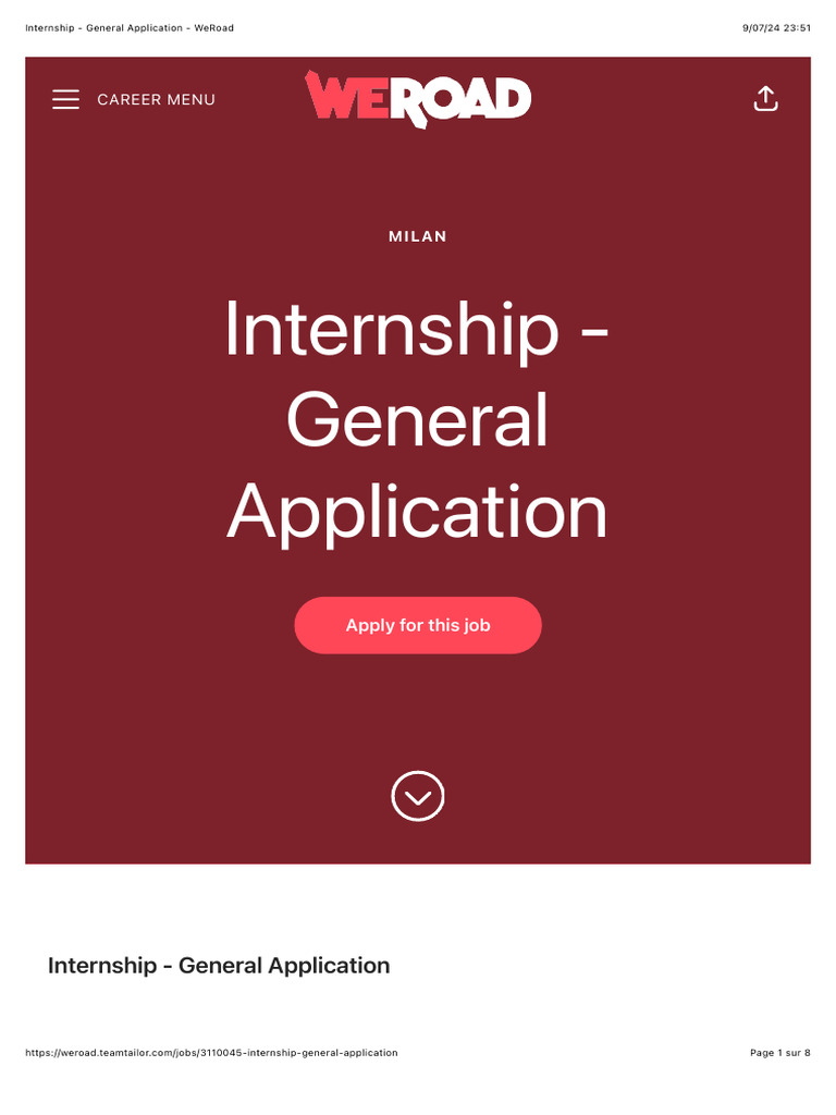 Internship - General Application | PDF | Business | Social Psychology