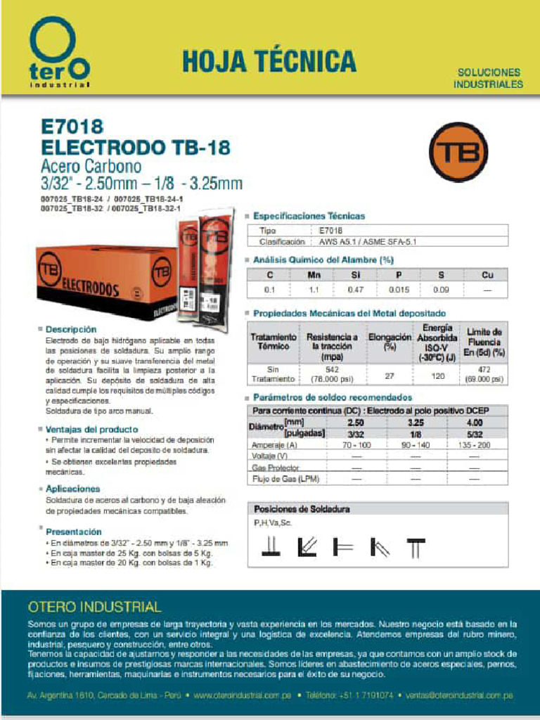 FICHA TECNICA 7018 | PDF