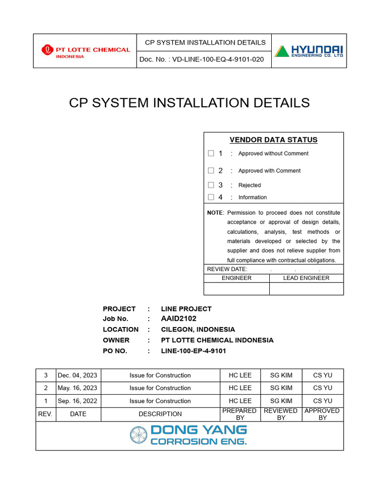 VD LINE 100 EQ 4 9101 020 - CP System Installation Details - Rev.3 ...