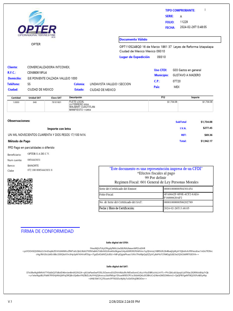 Firma de Conformidad: Opter OPT1105248Q0 16 de Marzo 1861 37 Leyes de ...