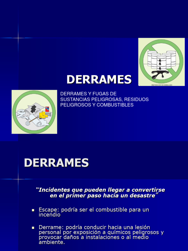 Derrames GI | PDF | Residuos | Contaminación