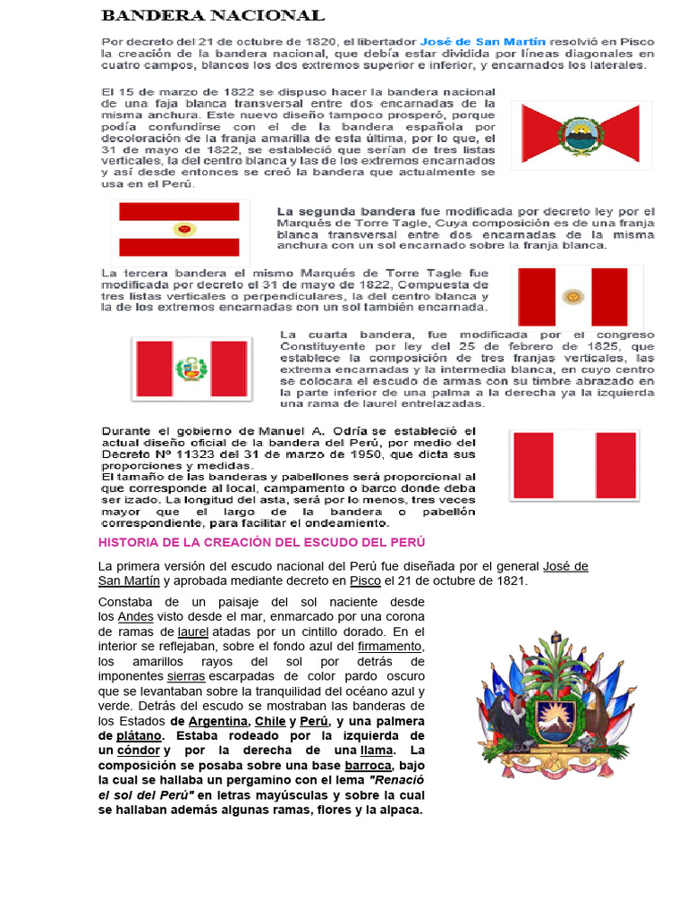 HISTORIA DE LA CREACIÓN DE LOS SIMBOLOS PATRIOS DEL PERÚ 24 DE JUNIO ...