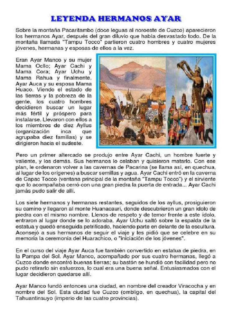 FICHA DE COM , LEYENDA DE LOS HERMANOS AYAR 24 DE JUNIO | PDF