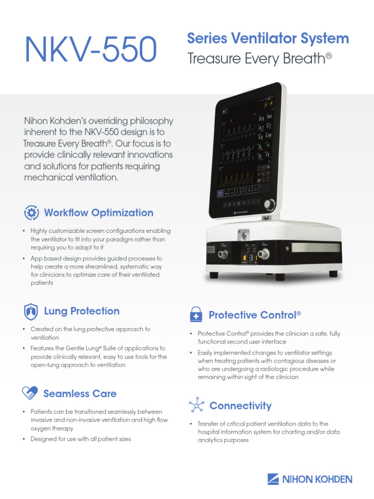 NKV 550 Spec Sheet | PDF | Pulmonology | Respiration