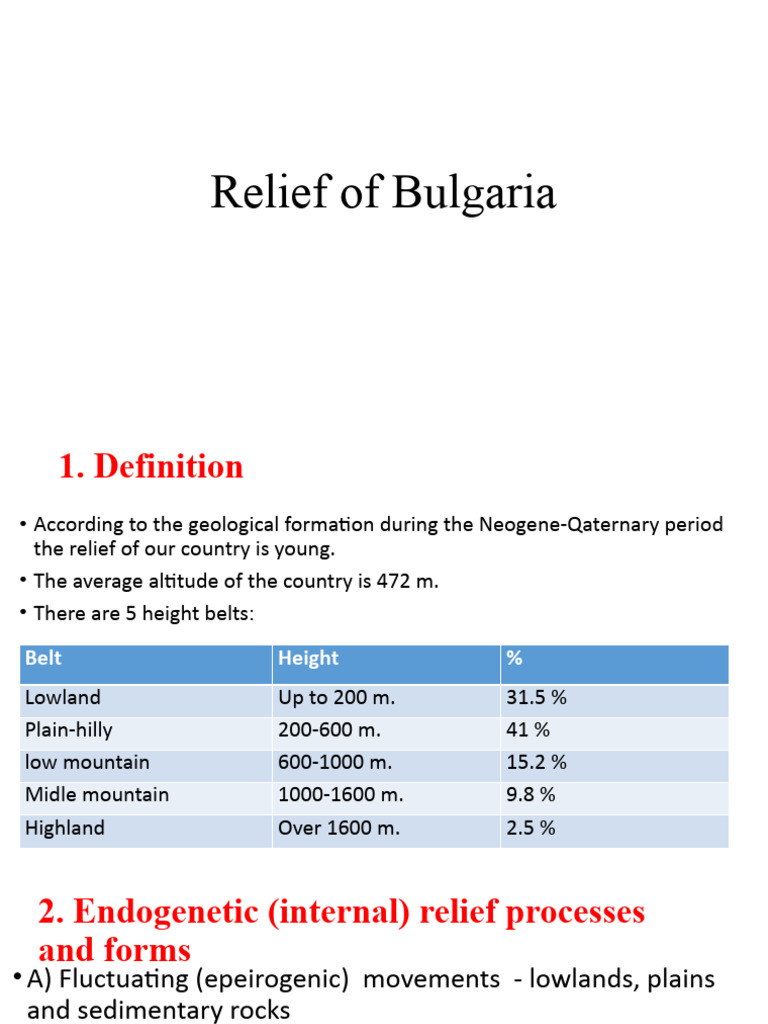 2.relief of Bulgaria | PDF | Erosion | Glacier