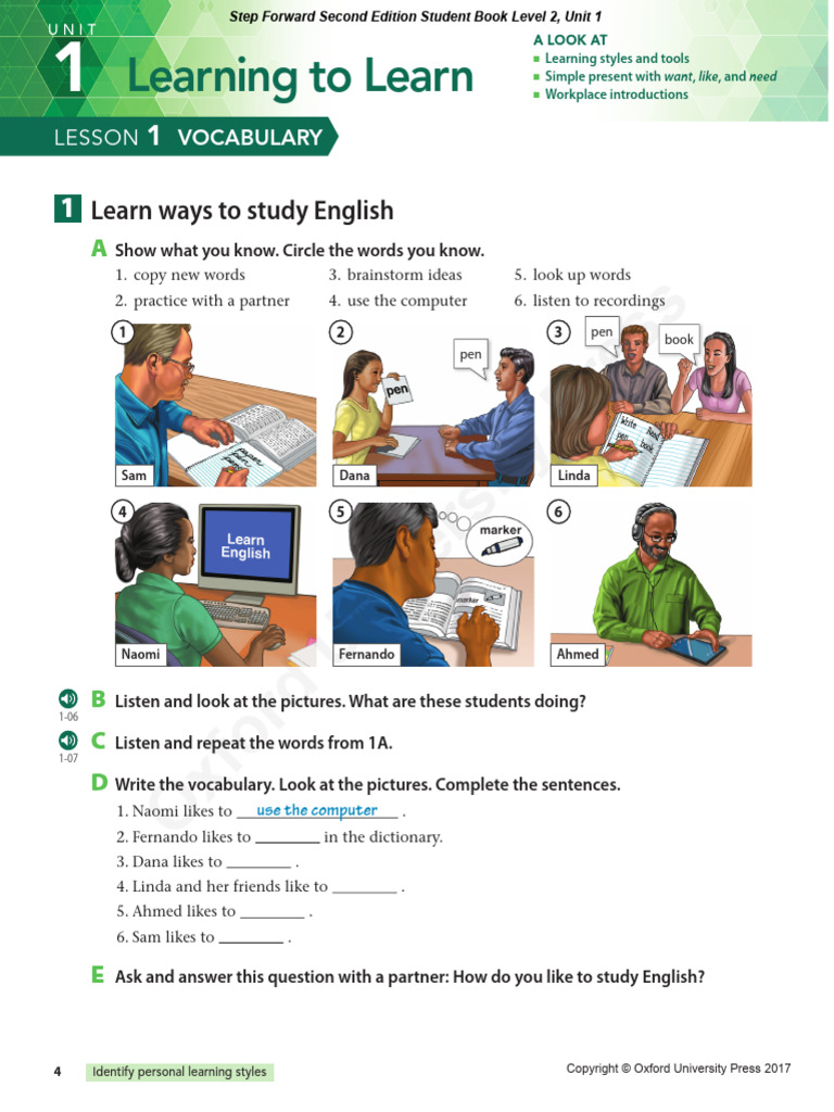 Step Forward Level 2 Unit 1 Student Book | Download Free PDF | Question ...