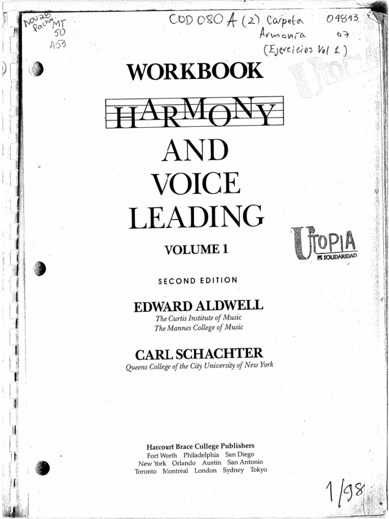 Workbook Harmony and Voice Leading Volume 1 | PDF