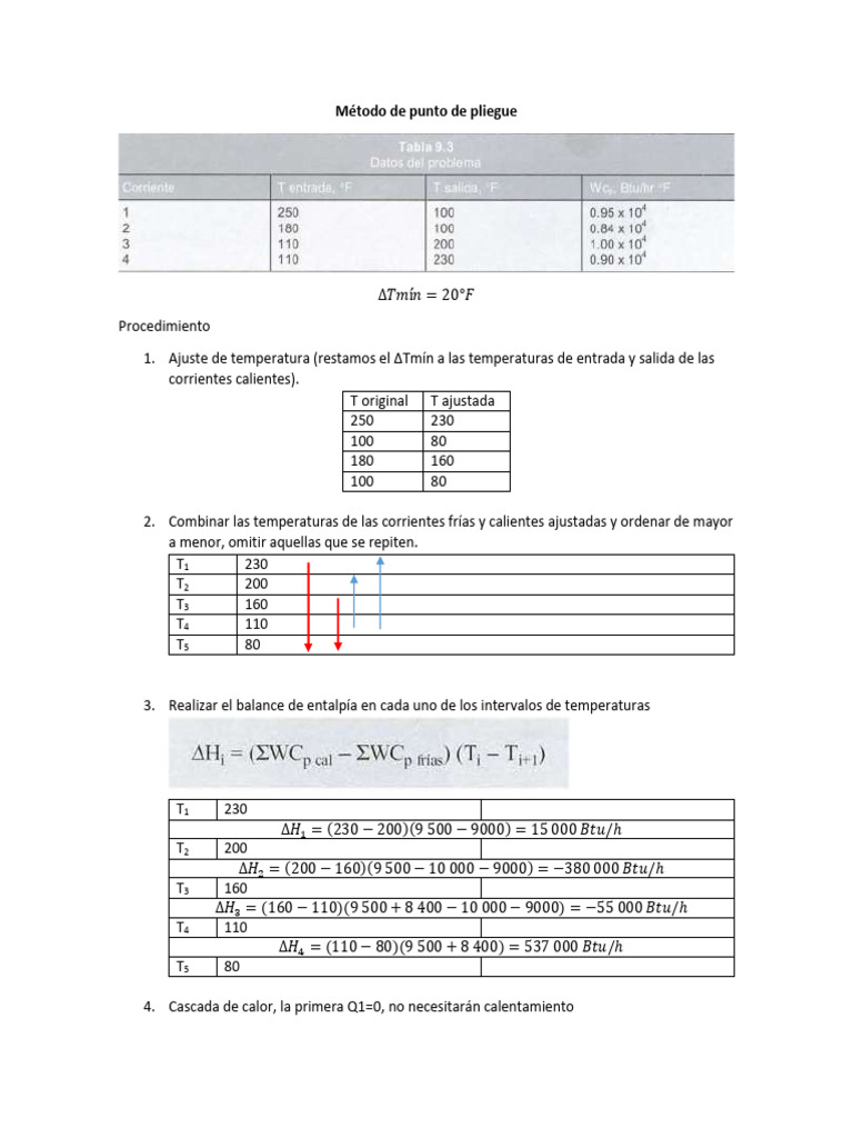 Método de Punto de Pliegue Ejemplo | PDF | Termodinámica | Física ...