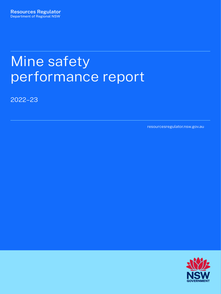 Mine Safety Perf Report 2022-23 | PDF | Occupational Safety And Health ...