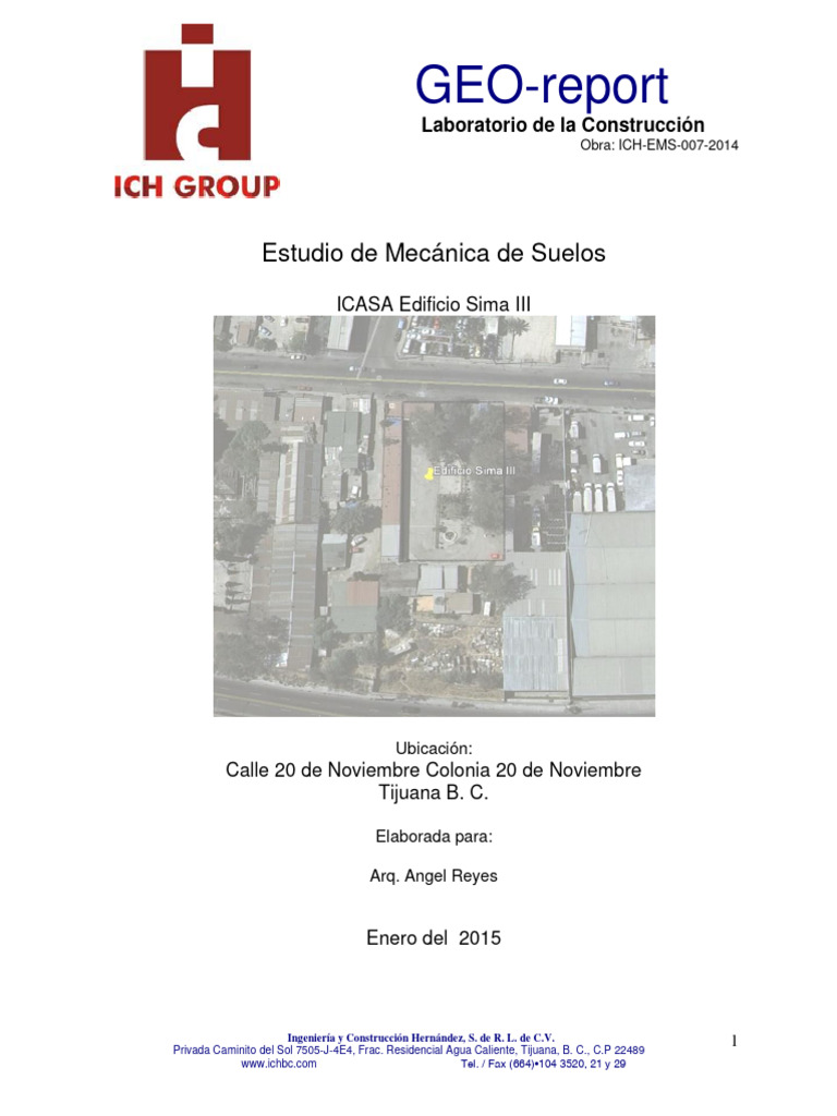 Estudio Geotécnico ICASA SIMA III Tijuana | PDF | Fundación (Ingeniería ...