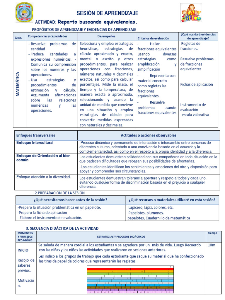 SESIÓN DE APRENDIZAJE DE APRENDIZAJE MATEMÁ´TICA 09 de julio | PDF ... SESIÓN DE APRENDIZAJE DE APRENDIZAJE MATEMÁ´TICA 09 de julio | PDF ...