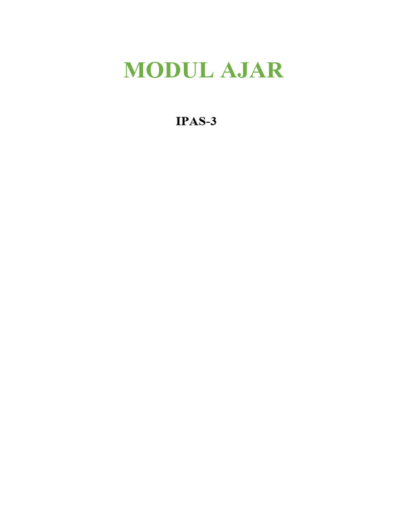 Modul Ajar Ipas Kelas 3 New | PDF | Karier & Perkembangan