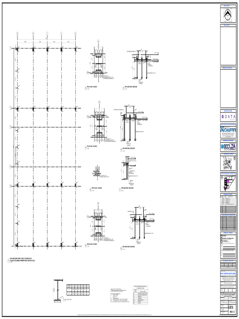 Odata - QR01 - E-007-B - Colo Building First Level Column Plan - Planta Columnas Primer Nivel ...