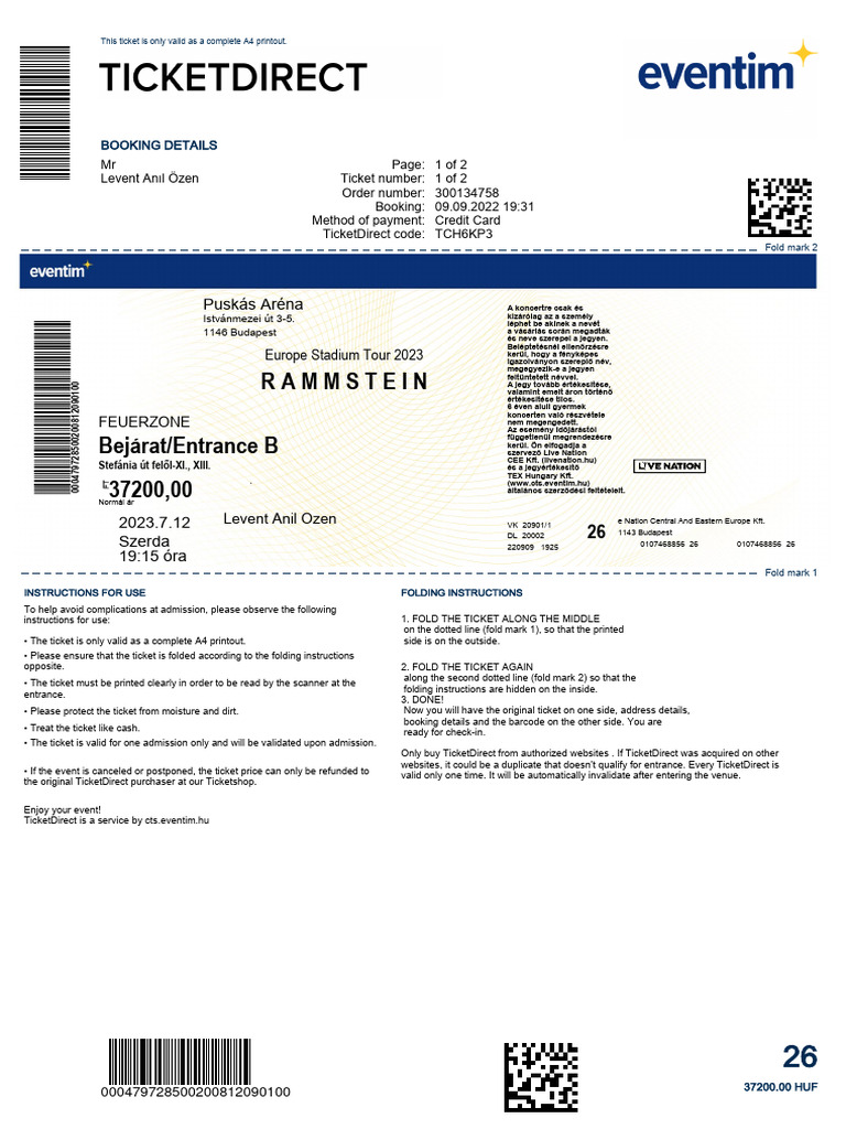 Ticketdirect 300134758 | PDF