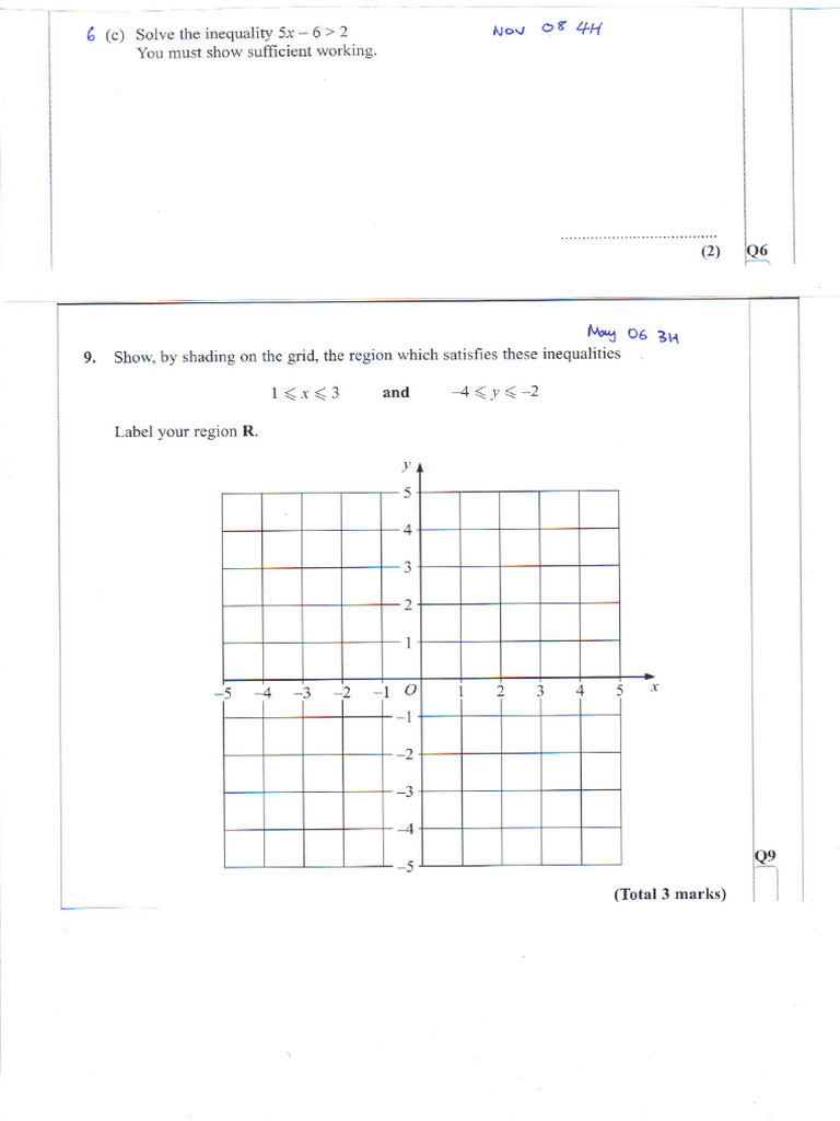 Inequalities Practice Questions | PDF
