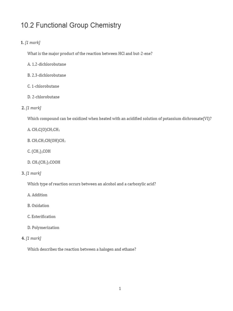Functional Group Chemistry Reactions Guide | PDF | Chemical Reactions ...