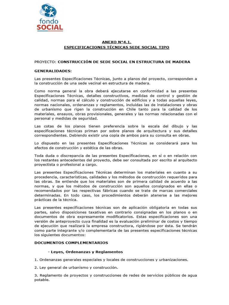 ANEXO 4.1 EETT Sede Tipo A Madera | PDF | Regulación | Cobre