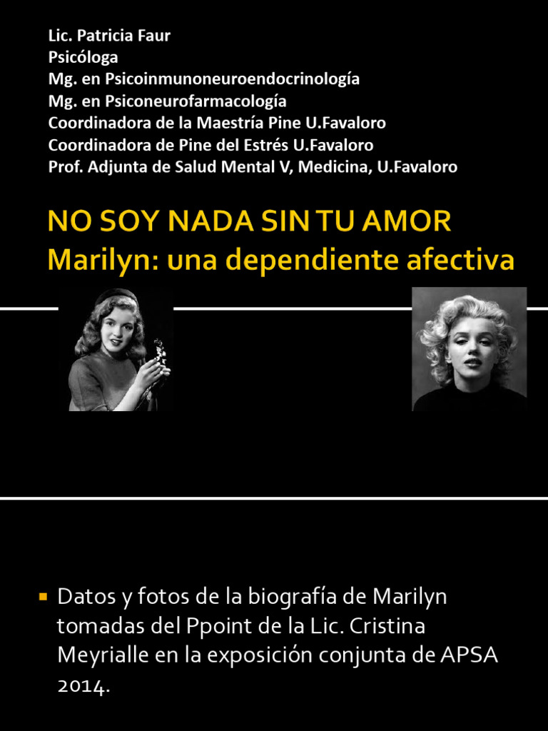 Pato Faur No Soy Nada Sin Tu Amor | PDF | Marilyn Monroe | Ciencias del ...
