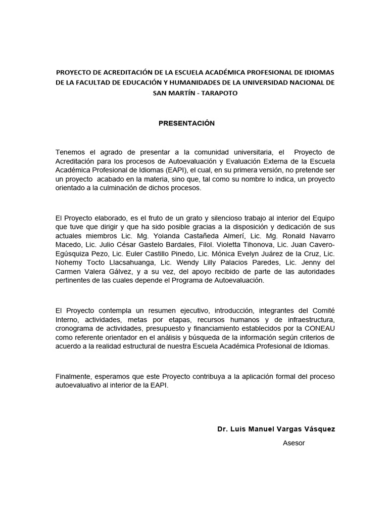 PROYECTO Acreditacion Final | PDF | Evaluación | Enseñando