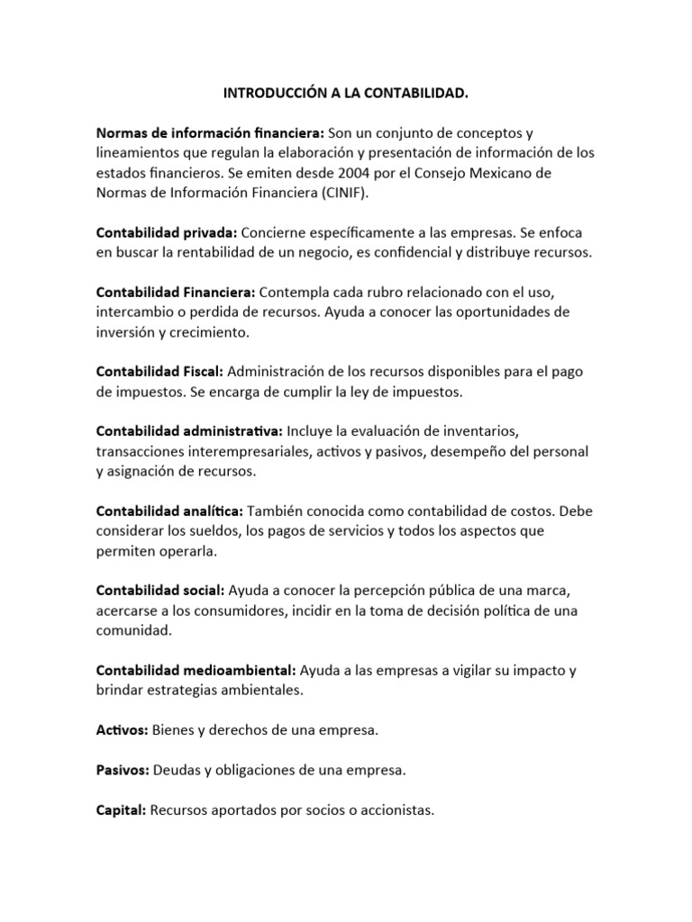 Introducción A La Contabilidad | PDF | Business | Contabilidad