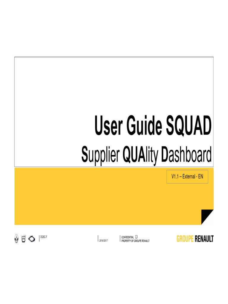 SQUAD User Guide for Suppliers | PDF | Chart | Performance Indicator