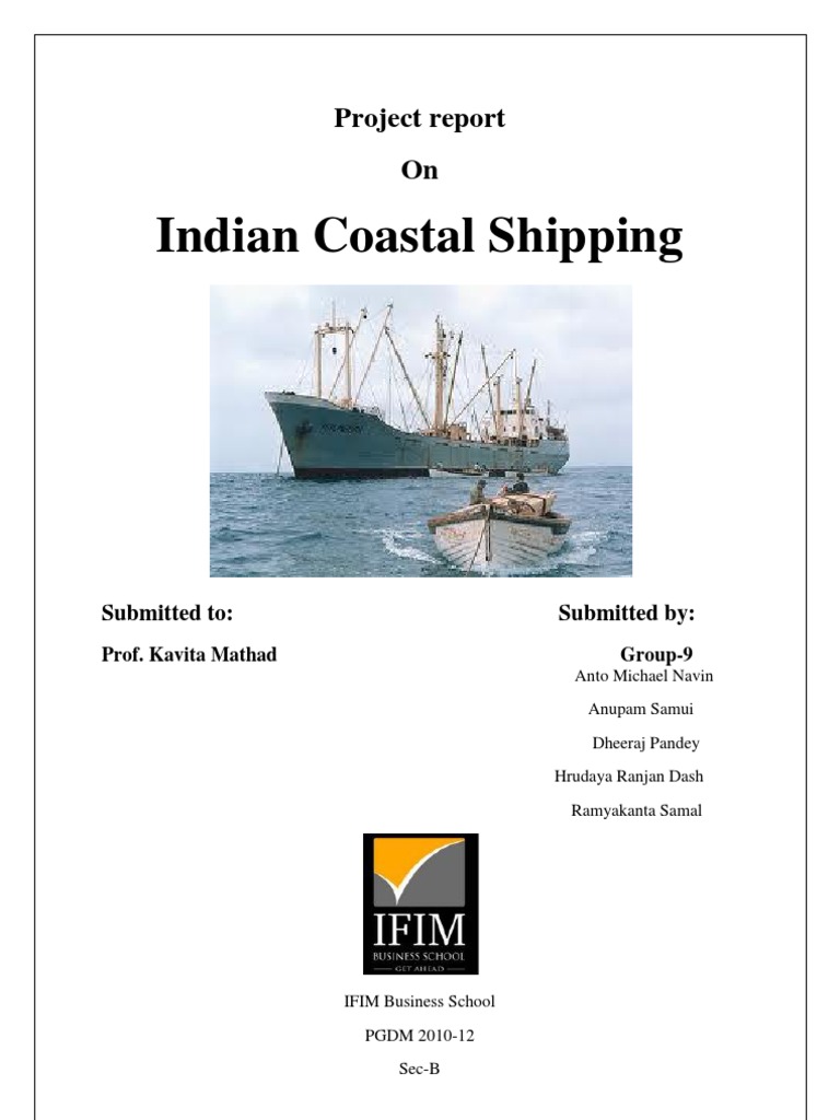 Indian Coastal Shipping: Project Report On | Download Free PDF ...