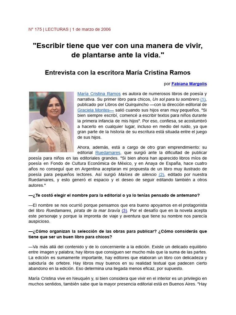 entrevista Ma Cristina Ramos | PDF